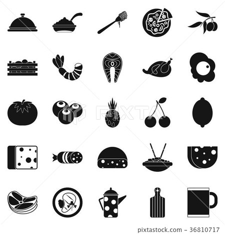 Flesh icons set, simple style-插圖素材 [36810717] - PIXTA圖庫