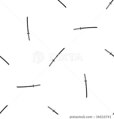 Japanese katana pattern seamless black - Stock Illustration [36810741 ...