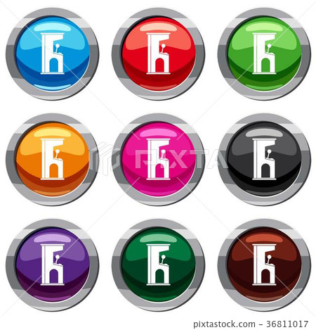 Retro style arcade game machine set 9 collection - Stock Illustration ...