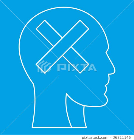 Cross in head icon, outline style-插圖素材 [36811146] - PIXTA圖庫