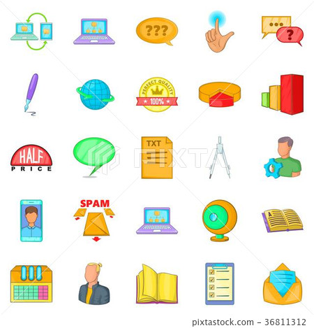 Furtherance icons set, cartoon style - Stock Illustration [36811312 ...