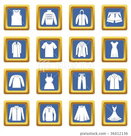 Different clothes icons set blue - Stock Illustration [36812136] - PIXTA