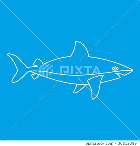 Shark icon, outline style - Stock Illustration [36812389] - PIXTA