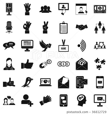 Work dialog icons set, simple style - Stock Illustration [36812729] - PIXTA