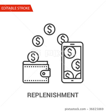 Replenishment Icon. Thin Line Vector Illustration - Stock Illustration ...