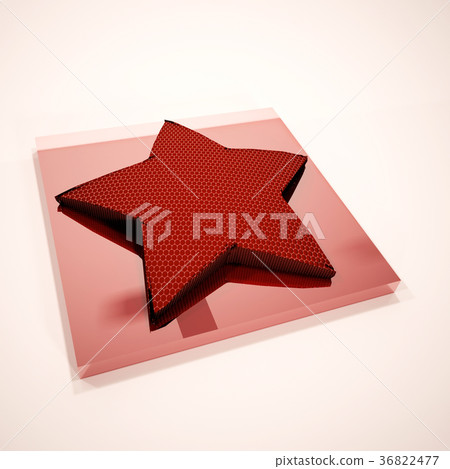 Red star 3D symbol. 3D rendering. - Stock Illustration [36822477] - PIXTA