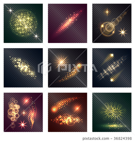 Different Color Lighting Effects Nine Shiny Icons - Stock Illustration ...