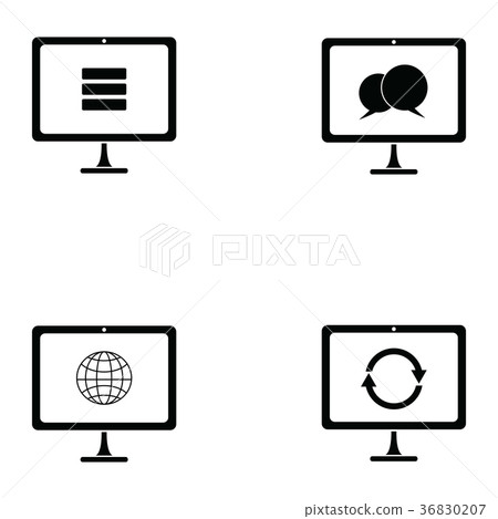 computer screen icon set-插圖素材 [36830207] - PIXTA圖庫