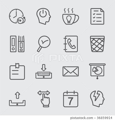 Office working line icon - Stock Illustration [36859914] - PIXTA