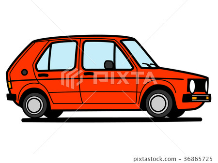 German basic car red car illustration - Stock Illustration [36865725 ...