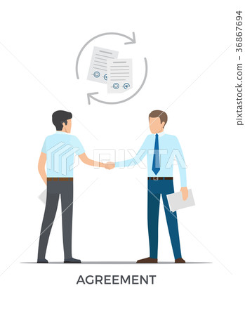 Agreement Between People on Vector Illustration - Stock Illustration ...