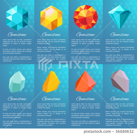 Gemstone Collection of Posters Vector Illustration - Stock Illustration ...