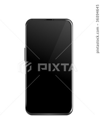 Smartphone black color with blank screen isolated - Stock Illustration ...