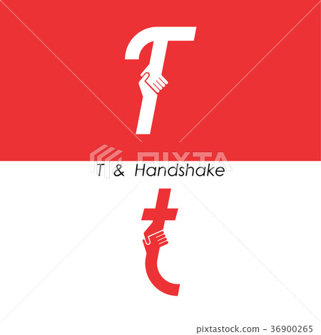 T - Letter abstract icon & hands logo design - Stock Illustration ...