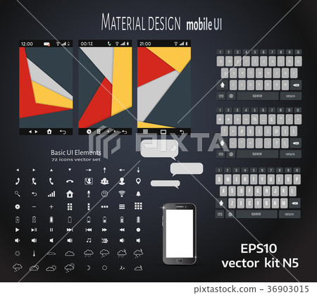 set of ui material design background - Stock Illustration [36903015 ...