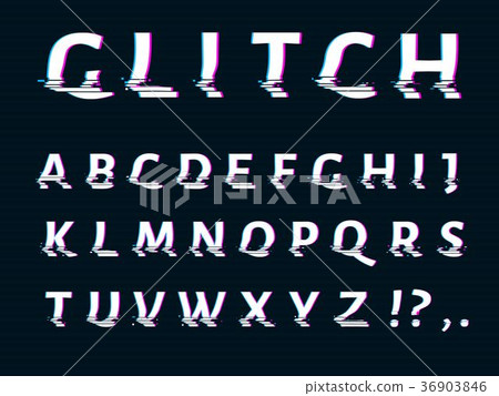 Vector distorted glitch font. - Stock Illustration [36903846] - PIXTA