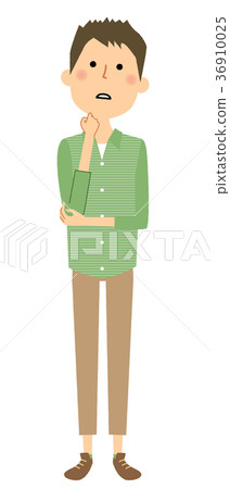 Young man dad think - Stock Illustration [36910025] - PIXTA