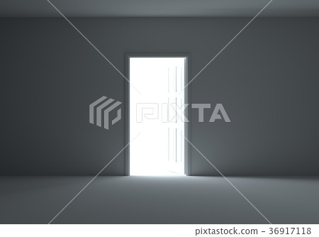 Open Door With Light Streaming Through