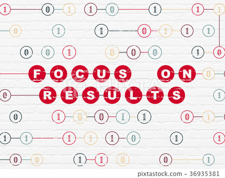 Business concept: Focus on RESULTS on wall - Stock Illustration ...