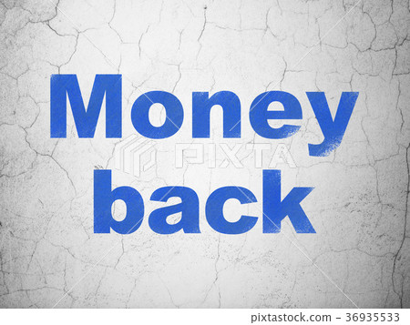 Business concept: Money Back on wall background - Stock Illustration ...