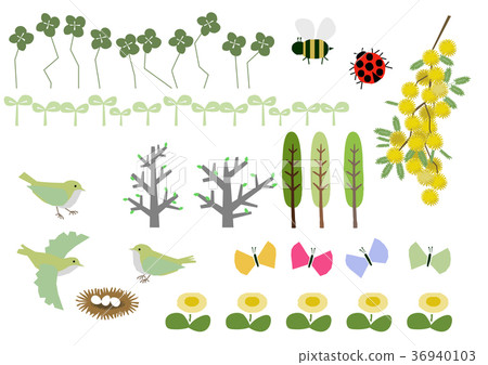 Spring material. Calendar material. Collection... - Stock Illustration ...