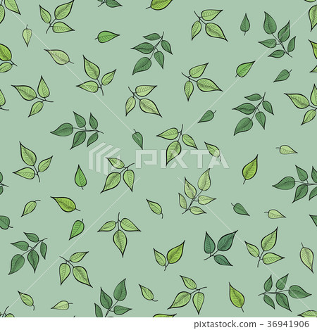 Floral leaves pattern. Nature leaf tile background - Stock Illustration ...