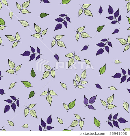 Floral leaves pattern. Nature leaf tile background - Stock Illustration ...