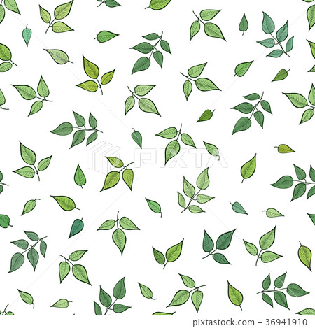 Floral leaves tile pattern. Nature leaf background - Stock Illustration ...