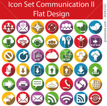Flat Design Icon Set Communication II - Stock Illustration [36942581 ...
