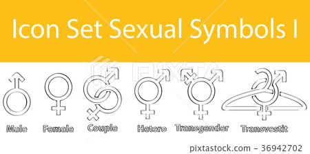 Drawn Doodle Lined Icon Set Sexual Symbols I - Stock Illustration ...