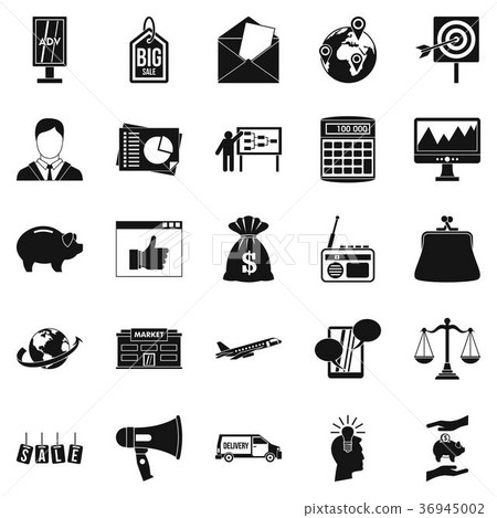 Commercials icons set, simple style - Stock Illustration [36945002] - PIXTA