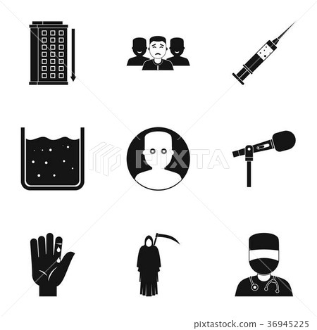 Various phobias icon set, simple style - Stock Illustration [36945225 ...