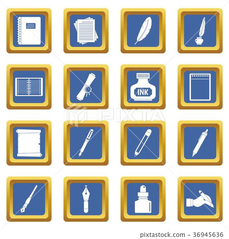 Writing icons set blue - Stock Illustration [36945636] - PIXTA