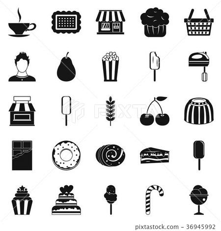 Pastry cook icons set, simple style - Stock Illustration [36945992] - PIXTA