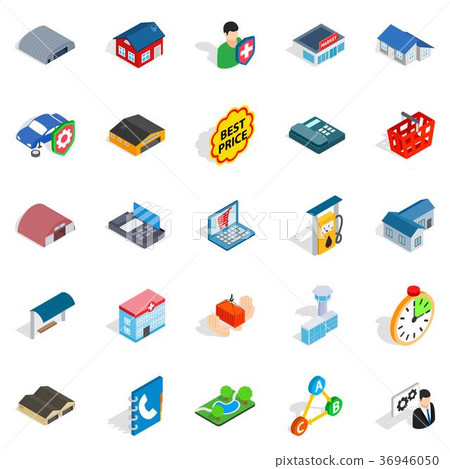 Bail icons set, isometric style - Stock Illustration [36946050] - PIXTA