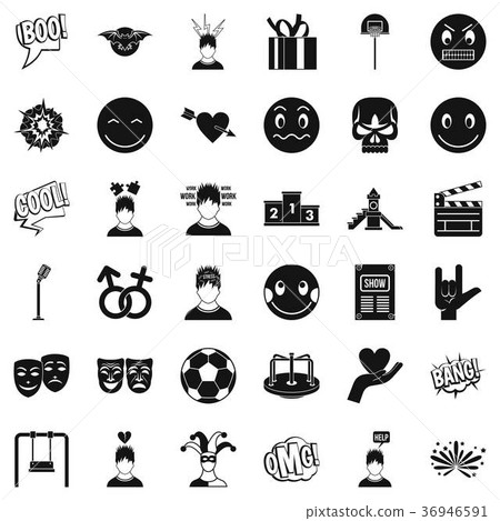 Bad emotion icons set, simple style - Stock Illustration [36946591] - PIXTA
