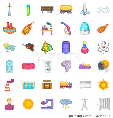 Good energy icons set, cartoon style - Stock Illustration [36946595 ...