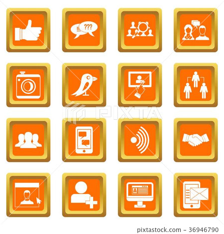 Social network icons set orange - Stock Illustration [36946790] - PIXTA