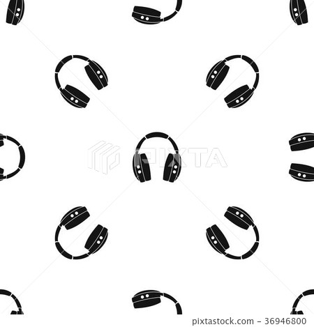 Headphones pattern seamless black - Stock Illustration [36946800] - PIXTA