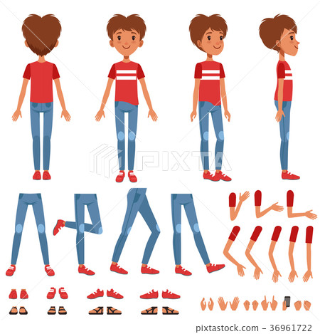 Boy character creation set, cute boy constructor - Stock Illustration ...