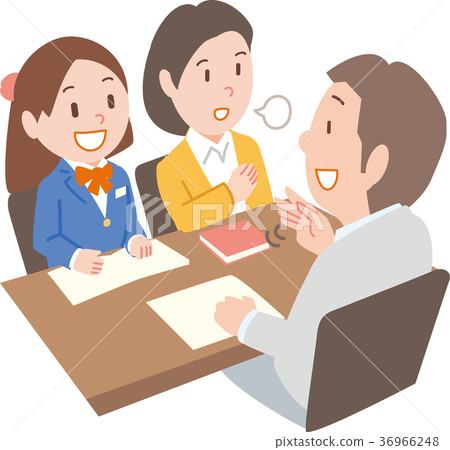 Three-way interview girl - Stock Illustration [36966248] - PIXTA
