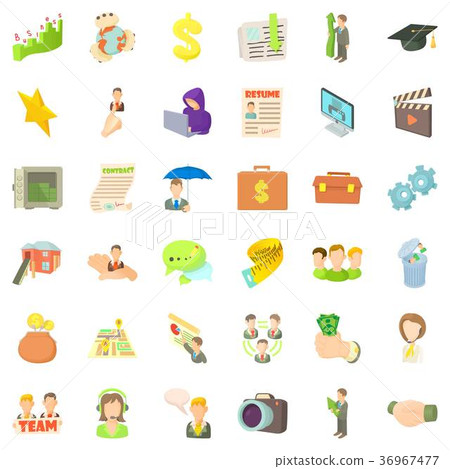 Team career icons set, cartoon style - Stock Illustration [36967477 ...