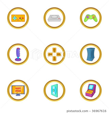 Game equipment icon set, cartoon style - Stock Illustration [36967616 ...