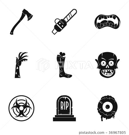 Zombie icon set, simple style - Stock Illustration [36967805] - PIXTA