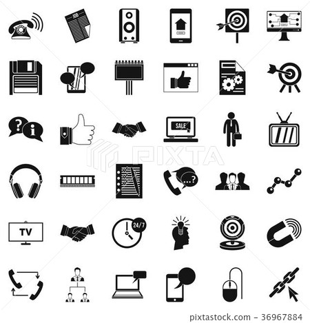 Data link icons set, simple style - Stock Illustration [36967884] - PIXTA