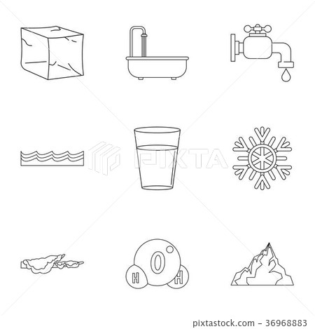 Water form icon set, outline style - Stock Illustration [36968883] - PIXTA