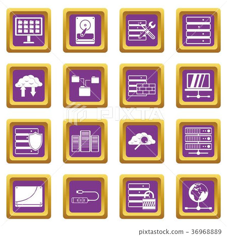 Database icons set purple - Stock Illustration [36968889] - PIXTA