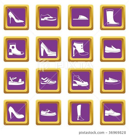 Shoe icons set purple - Stock Illustration [36969828] - PIXTA