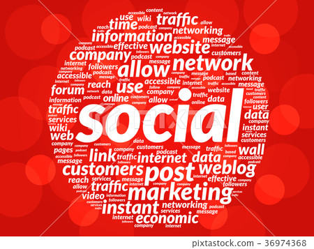 Social word cloud collage - Stock Illustration [36974368] - PIXTA