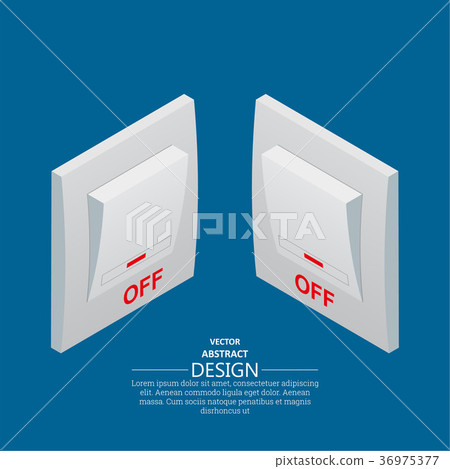 Isometric icons of electrical light wall switch - Stock Illustration ...